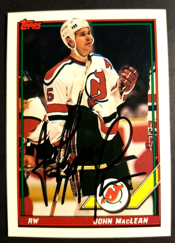 John Maclean New Jersey Devils 90-91 Topps #239 NHL Autographed Hockey ...