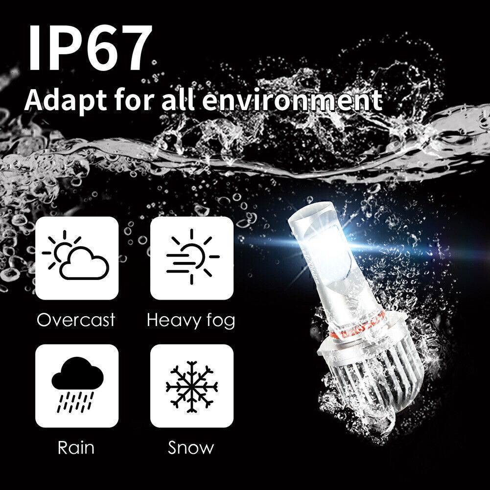 Pair White 9005/HB3 80W CSP 6000K Auto LED Fog Light Bulbs Car Driving ...