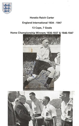 RAICH CARTER SUNDERLAND AFC 1931-1939 ENGLAND INT 1934-1947 ORIGINAL ...