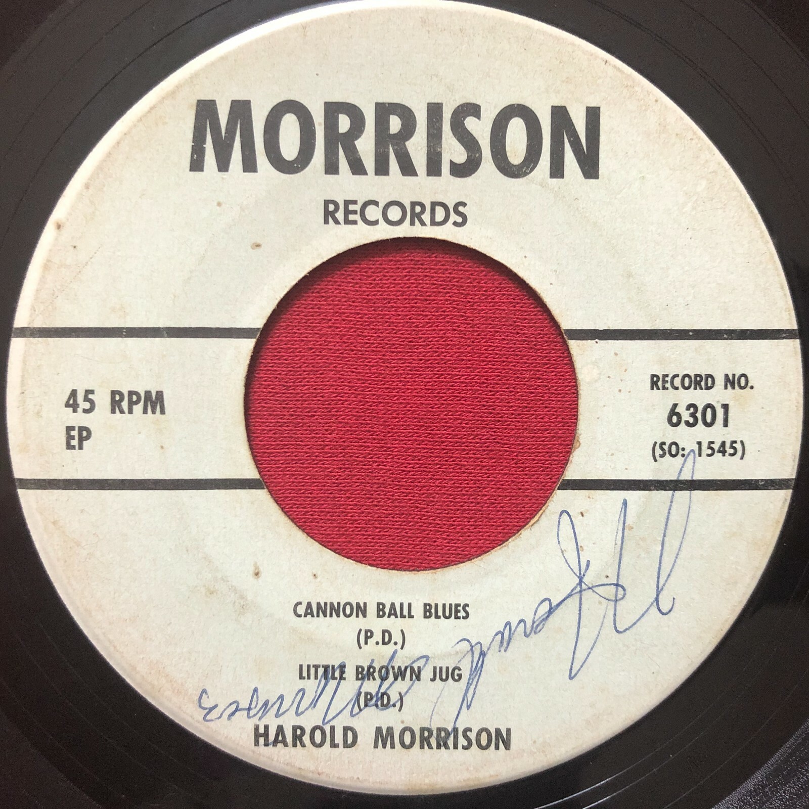 HAROLD MORRISON ~ RARE PRIVATE BLUEGRASS 45 EP CANNON BALL BLUES ...