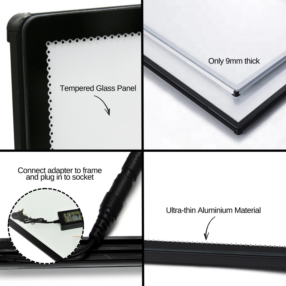 A0 LED Illuminated Backlit Slim Poster Display Menu Board & FREE Print ...