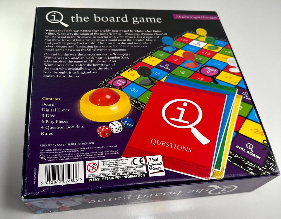BBC Paul Lamond QI Board Game Quiz Trivia Family Party Stephen Fry ...