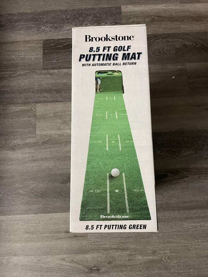 Brookstone 8.5 Feet Golf Putting Practice Mat Auto Ball Return Indoor ...