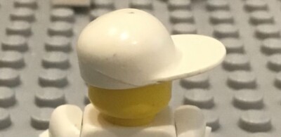 LEGO Part 4485 White Minifig Cap, Long Flat Bill | eBay