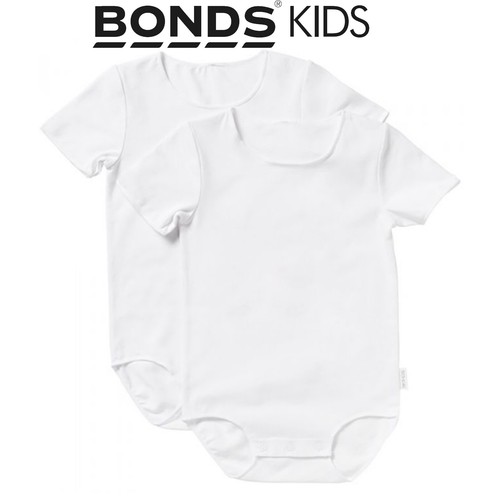 Bonds 2 Pack Baby Wonderbodies Short Sleeve Bodysuit Wondersuit T Shirt ...