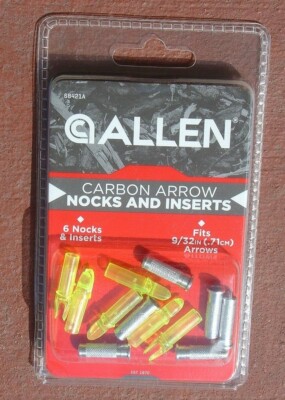 New Pack Allen Carbon Arrow Nocks and Inserts for Bow 9/32 Arrow Free ...