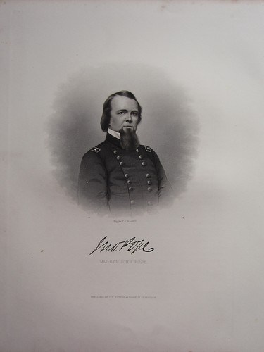 1863 ORIGINAL AMERICAN CIVIL WAR PRINT & BIOG MAJOR-GENERAL JOHN POPE ...