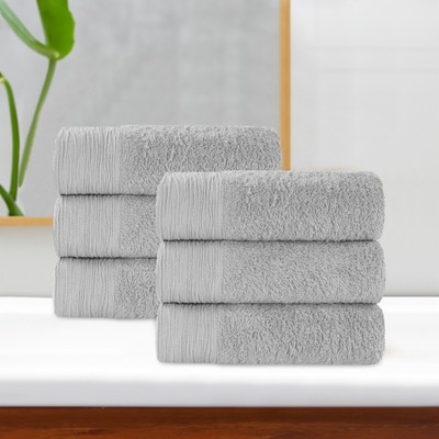 6-Piece Rayon from Bamboo Solid Ultra Plush Fluffy Eco-Friendly Hand ...