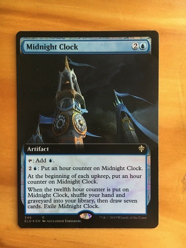 Mtg Throne of Eldraine Midnight Clock Extended Art FEA Borderless FOIL ...