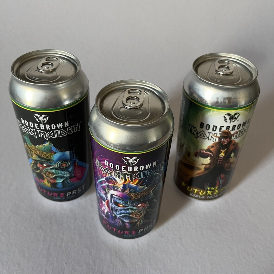 4x Empty Beer Cans Iron Maiden BODEBROWN BRAZIL The Future Past 2024 ...
