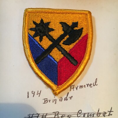 US Army 194th Armored Brigade Patch 11/27/22 | eBay