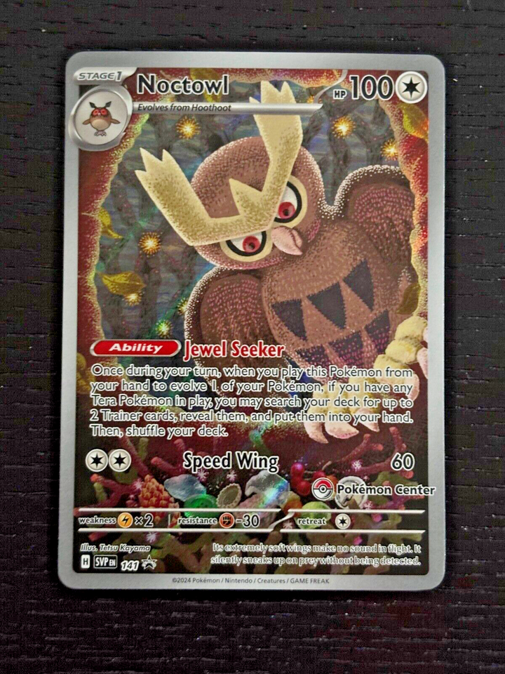 Pokemon TCG: Noctowl Pokemon Center Exclusive SVP141 Black Star Promo ...