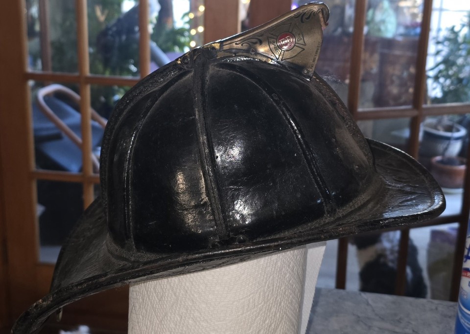 Antique Firefighter Helmet Cairns & Bros Fireman Leather | eBay