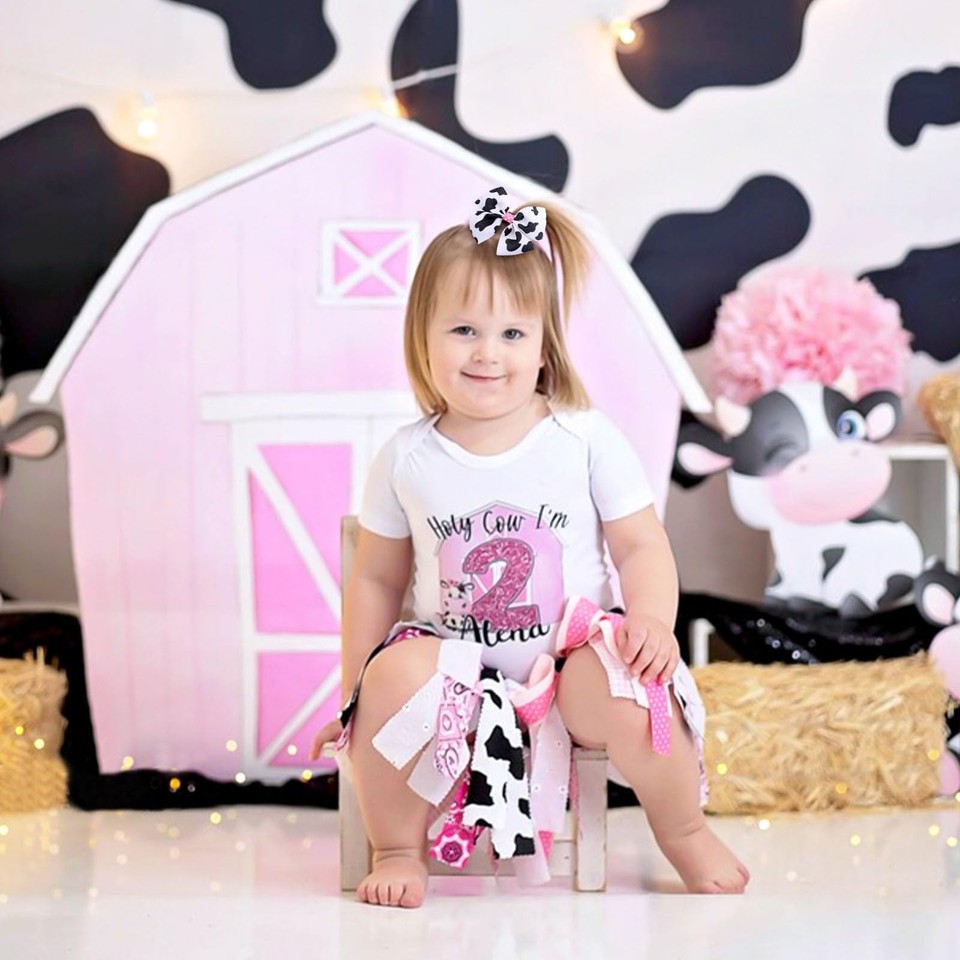 2 PCS Cute Cow Print Hair Bows Grosgrain Ribbon Alligator Clips ...