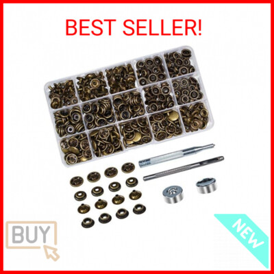 70 Sets 15mm 5/8" Heavy Duty Snap Fasteners Kit, Metal Snaps for ...