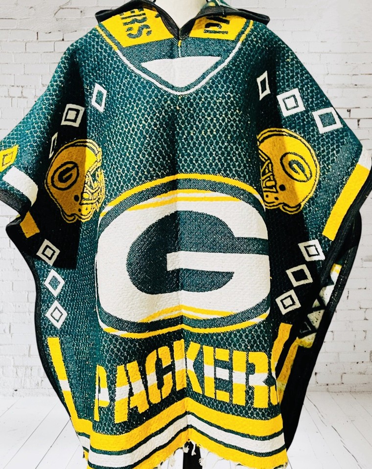 Sports Poncho Sarape With Hoodie Football Team Poncho Packers Sarape ...