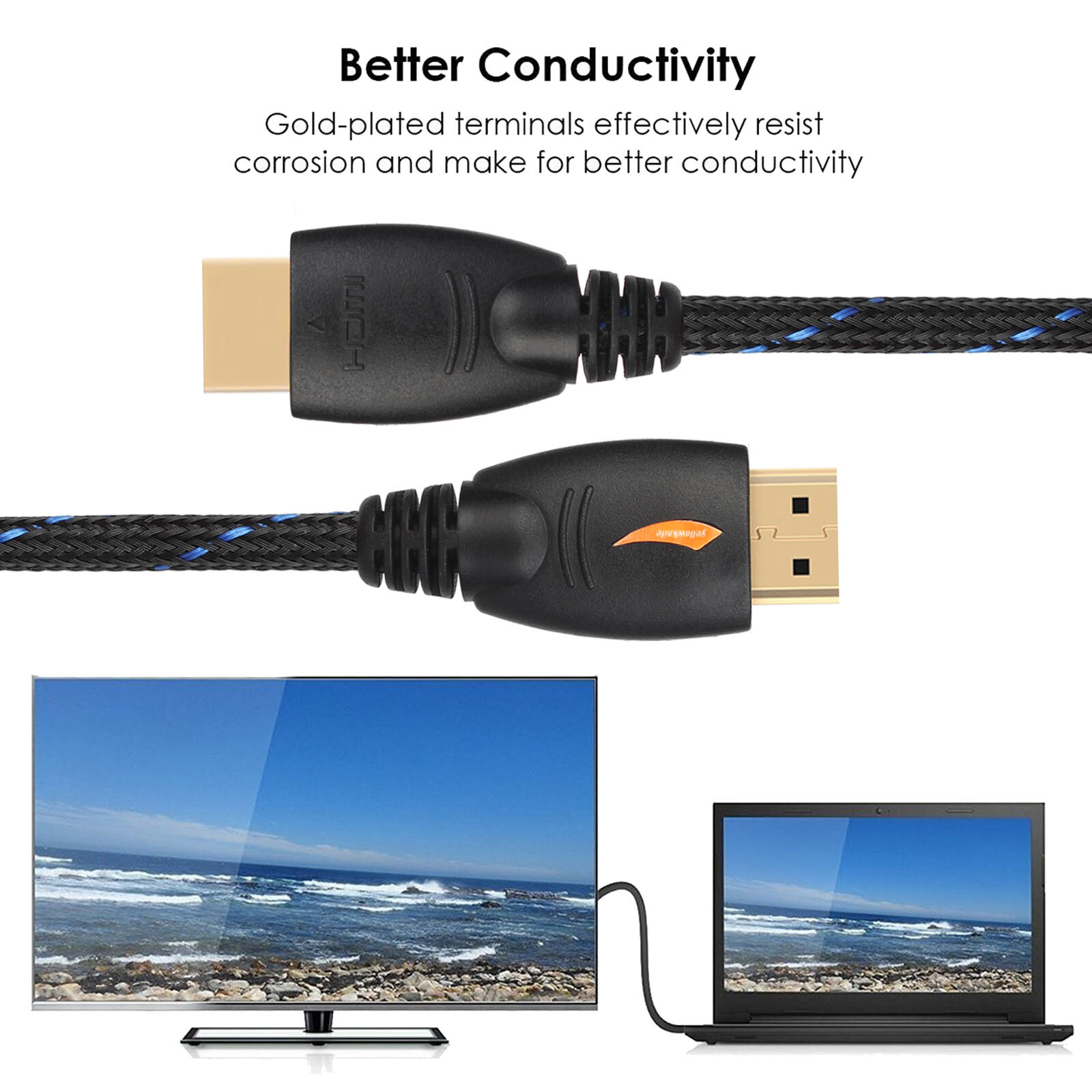 Braided-Short&Long Ultra HD HDMI Cable AU Lot - 4K 1M 2M 3M 5M 8M 10M ...