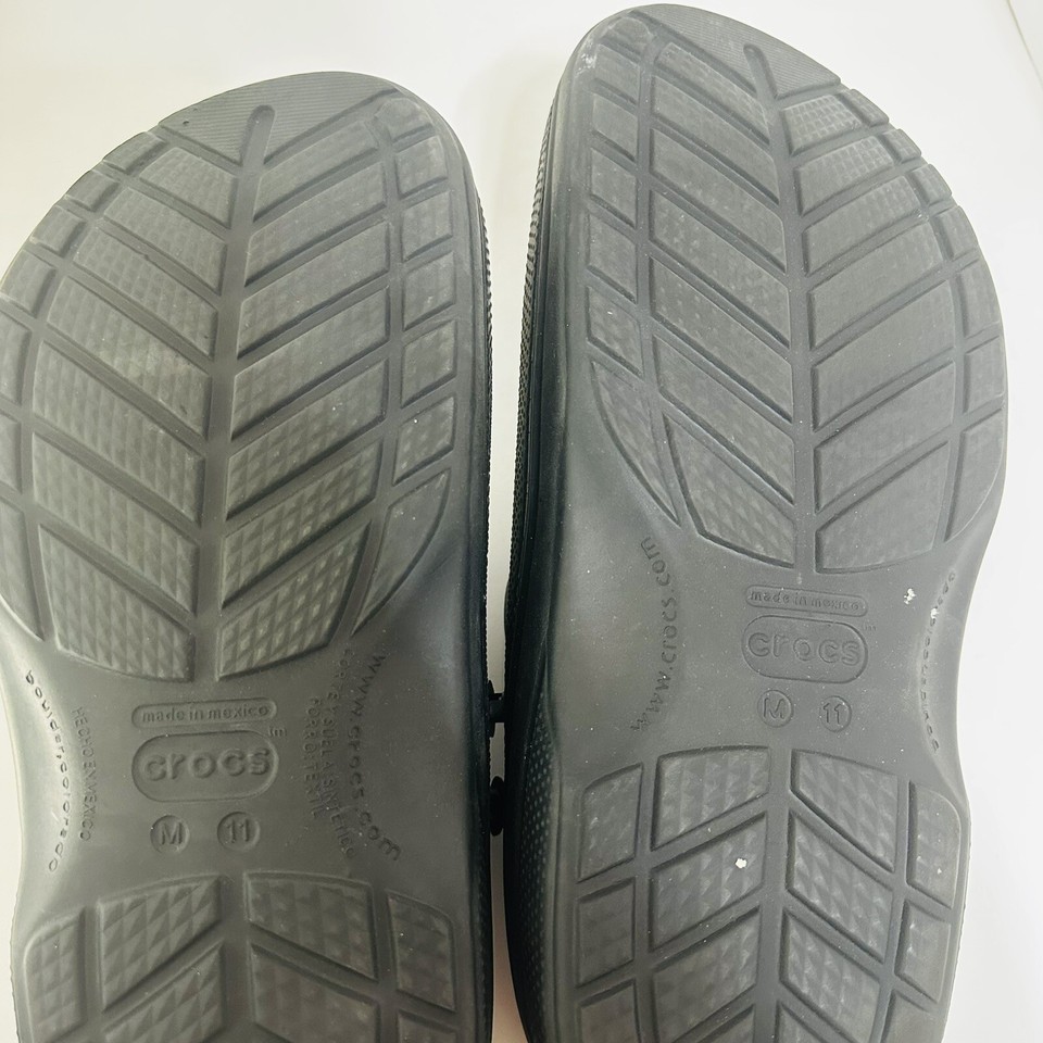 Crocs Blitzen Missing Polar Faux Fur Lining Clogs Shoes Black Men 11 | eBay