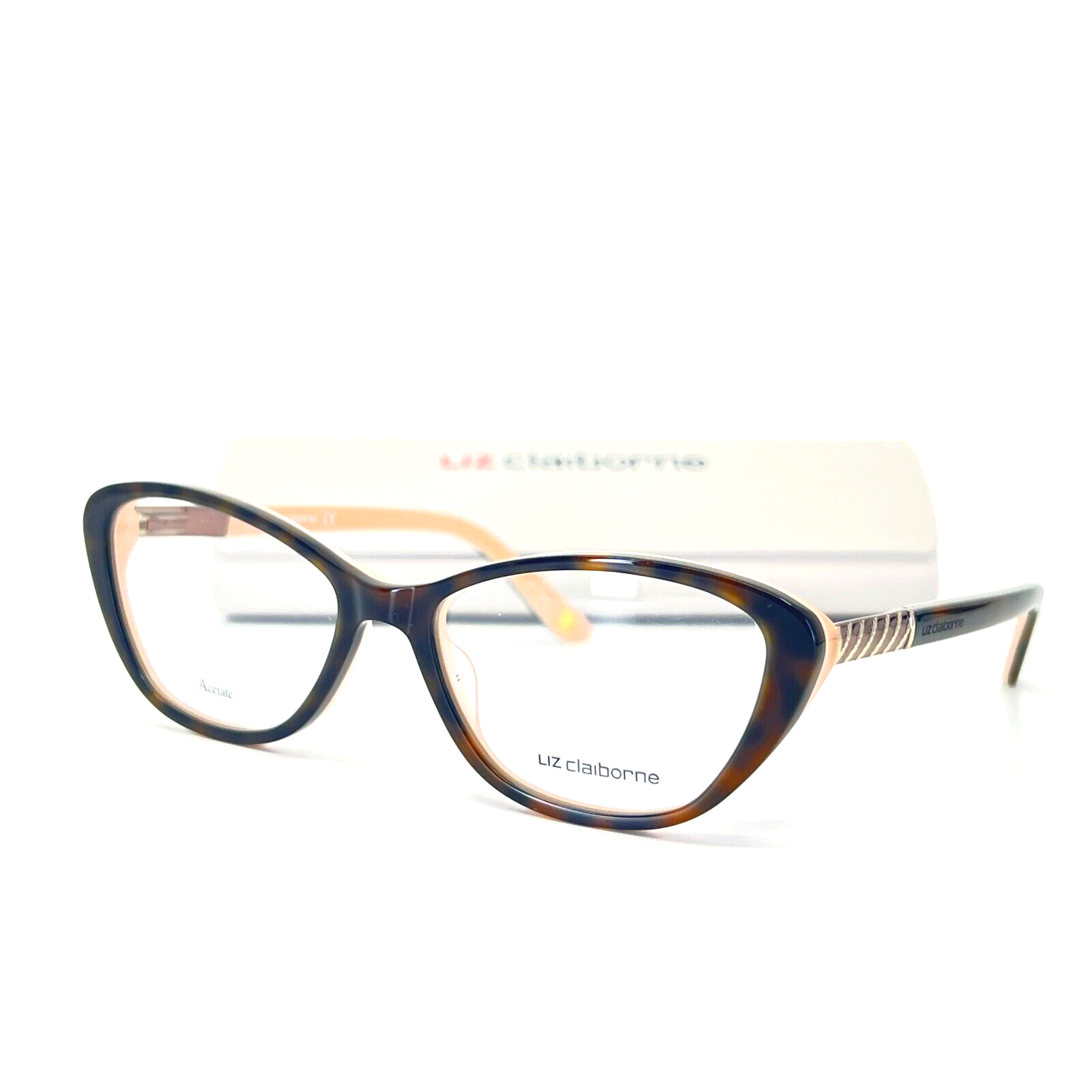 Liz Claiborne Eyeglasses L458 HMV Brown Tortoise Cat Eye Frames 49[]16 ...