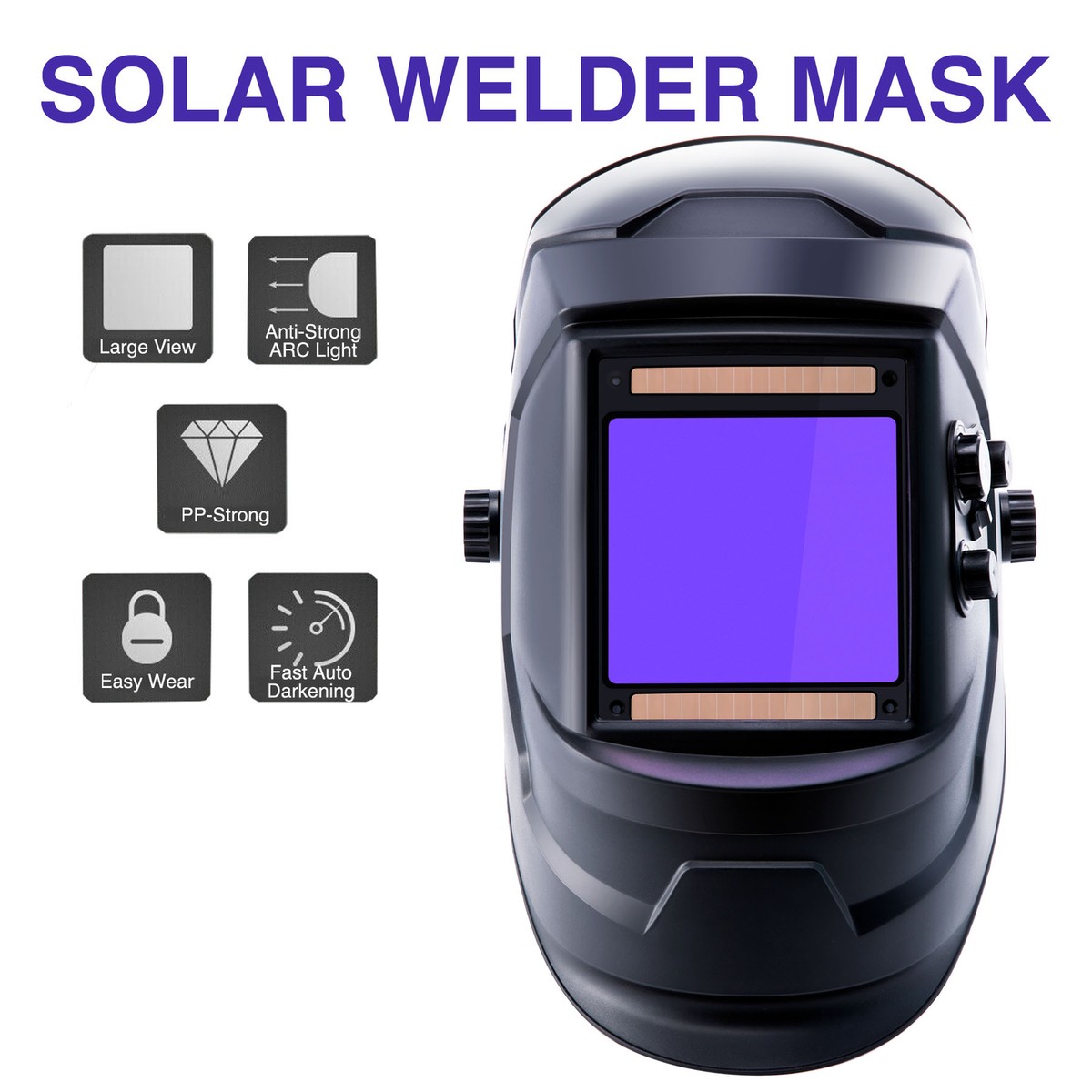 Solar Welding Helmet Welding Helmet Large View True Color Solar Power
