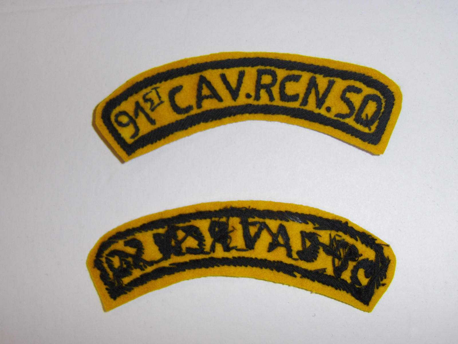 b1528 WW 2 US Army Cavalry tab 91st CAV. RCN. SQ Recon Squadron R2D | eBay