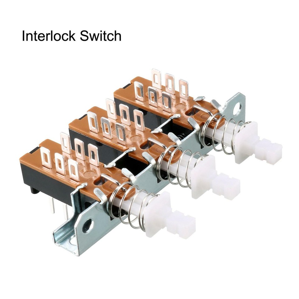 Interlock Push Button Switch Piano Type DPDT 6 Pin 3 Row | eBay