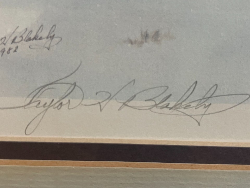 TAYLOR H BLAKELY LITHOGRAPH Art Print Hand Signed "Snow Scene" 1982 COA ...