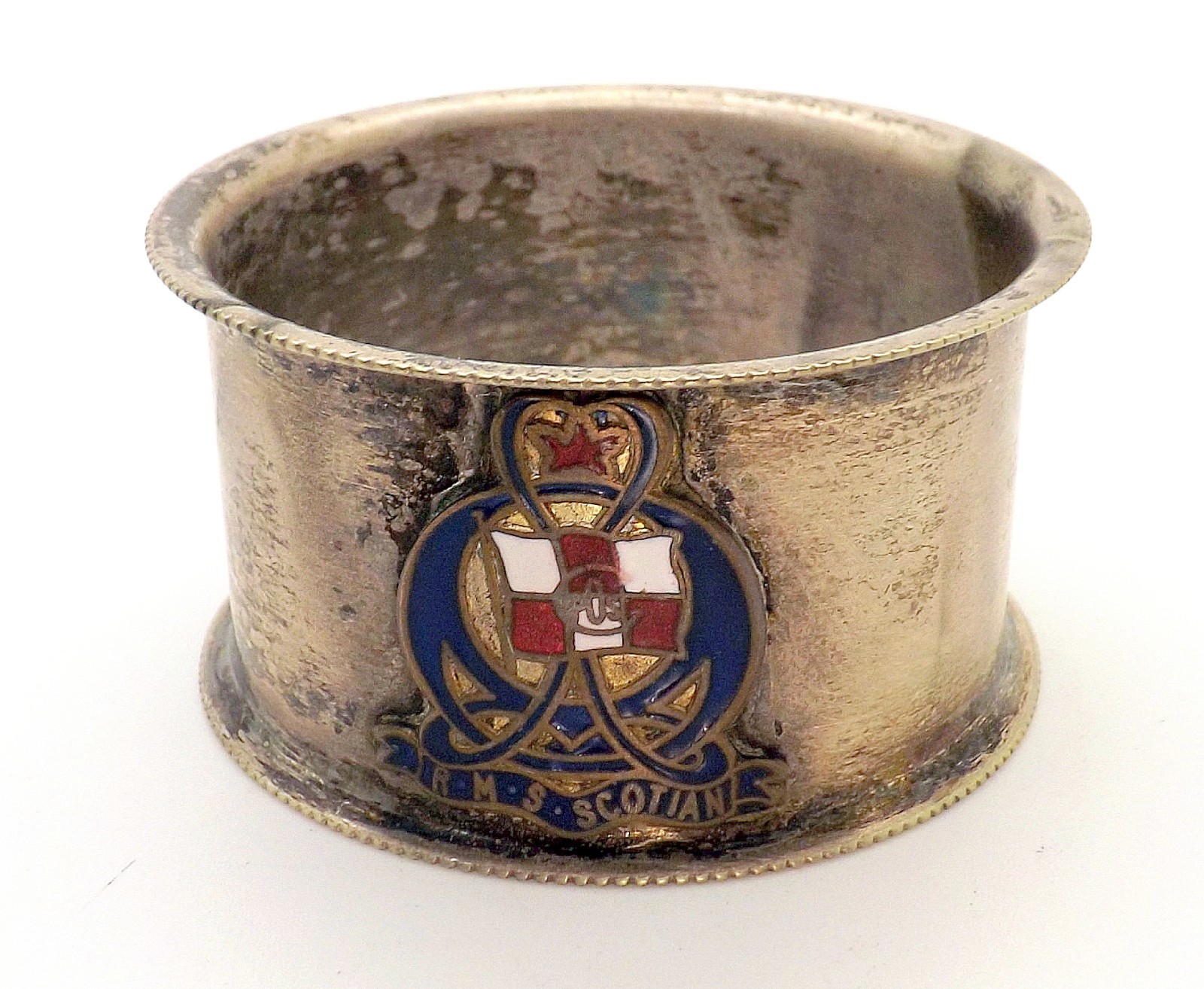 ANTIQUE RMS SCOTIAN SILVER PLATED AND ENAMEL NAPKIN RING ~FINE EXAMPLE ...