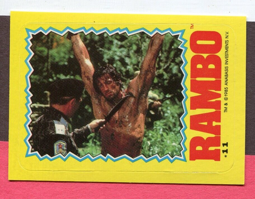 1985 TOPPS RAMBO STICKER CARD #11 SYLVESTOR STALONE MOVIE ICON | eBay