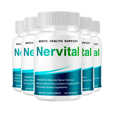 5-Pack Nervital Capsules – Nervital Natural Nerve Health Support - 300 ...