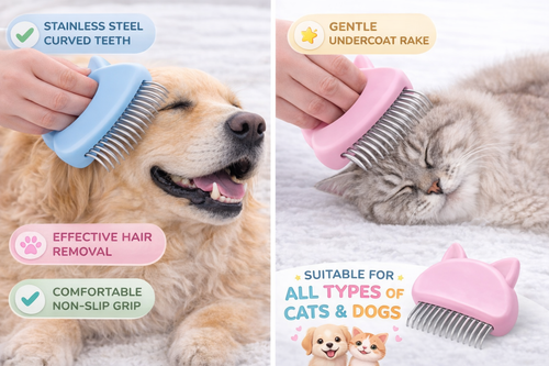 Pet Fur Rake Comb Brush for Dog Cat Undercoat Detangling Tool | eBay UK