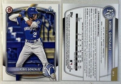 2025 Bowman Baseball Prospects Paper BP-4 Asbel Gonzalez, Kansas City ...