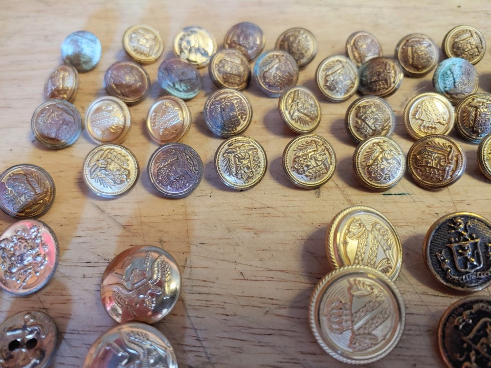 Vintage Military Uniform Buttons 108 Military Service Buttons GR8 ...
