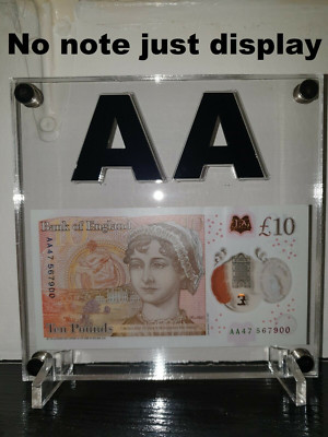 AA number bank note display acrylic stand £5 or £10 (No Note Included ...