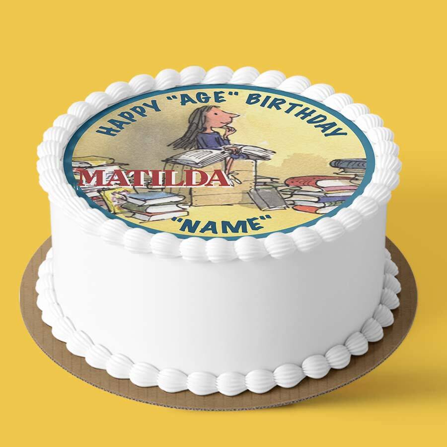 Roald Dahl Matilda PERSONALISED EDIBLE KIDS Icing Cake Wrapper Toppers ...