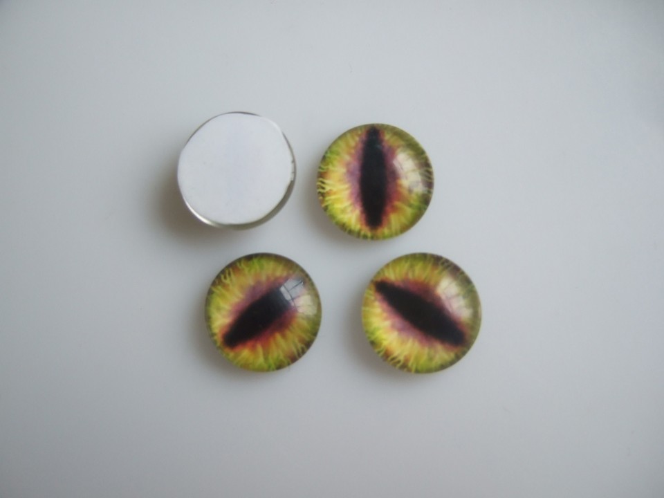 20pcs 12mm Round Dragon Eyes Glass Cameo Cabochons Jewellery Craft ...