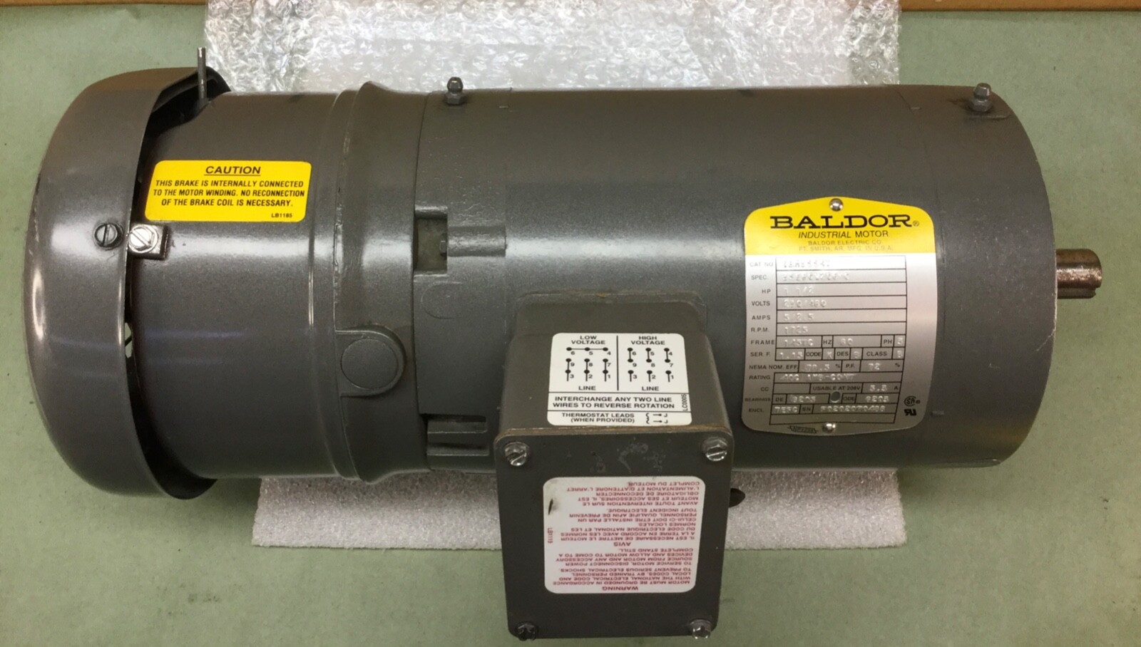 BALDOR VBM3554T AC MOTOR 230/460VAC 1.5 HP 1725 RPM 145TC FRAME NEW NO ...