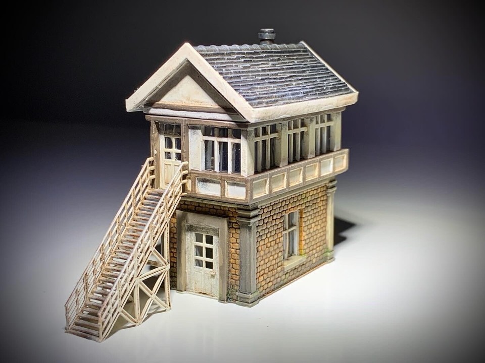 N Gauge Model Railway Building Detailed Resin Unassembled Signal Box ...