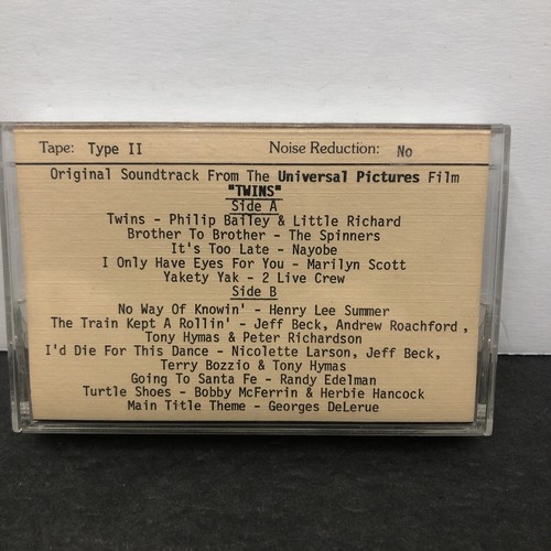 TWINS ORIGINAL SOUNDTRACK UNIVERSAL PICTURES PROMO VINTAGE CASSETTE ...