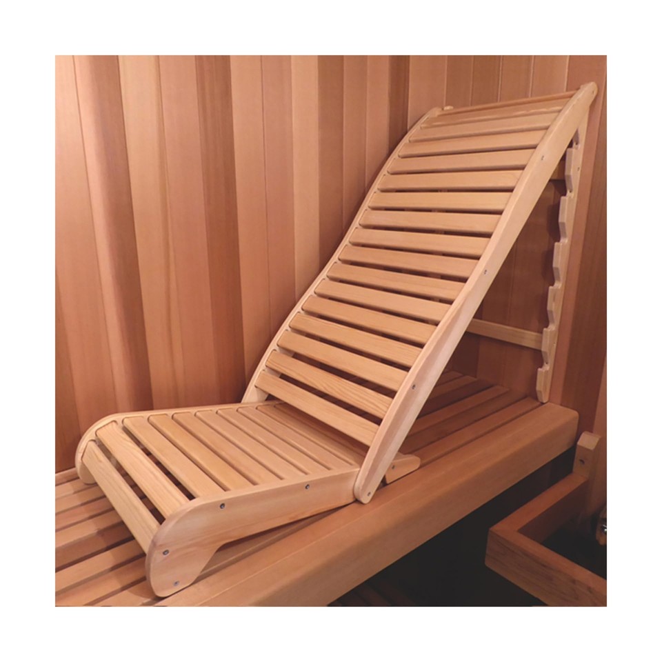 Smartmak Canadian Red Cedar Wooden Adjustable Sauna Chair, Foldable ...