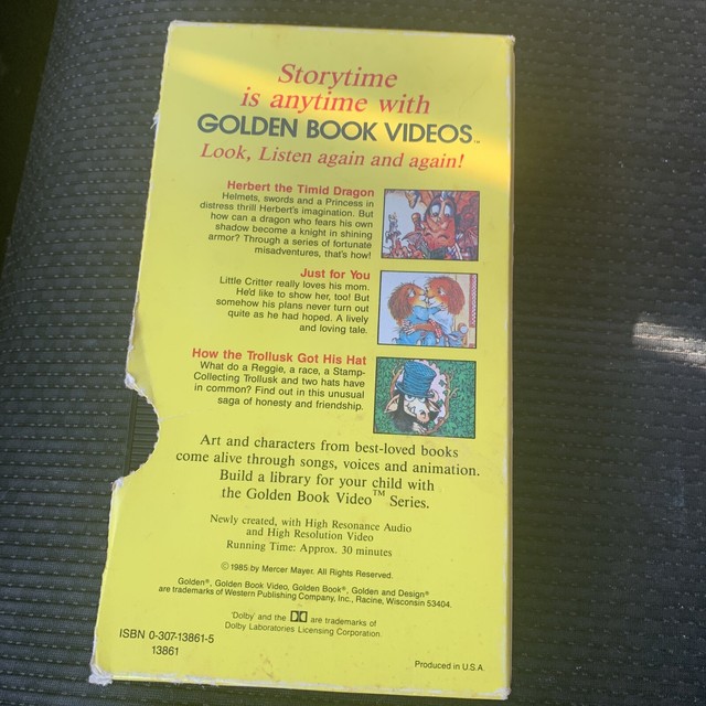 Mercer Mayer's a Golden Book Video 3 Stories Herbert The Timid Dragon ...
