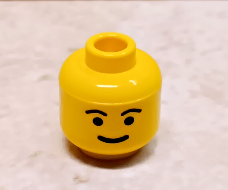 LEGO Standard Head Smile Face 2004 Eyebrows Happy Lego Body Part Yellow ...