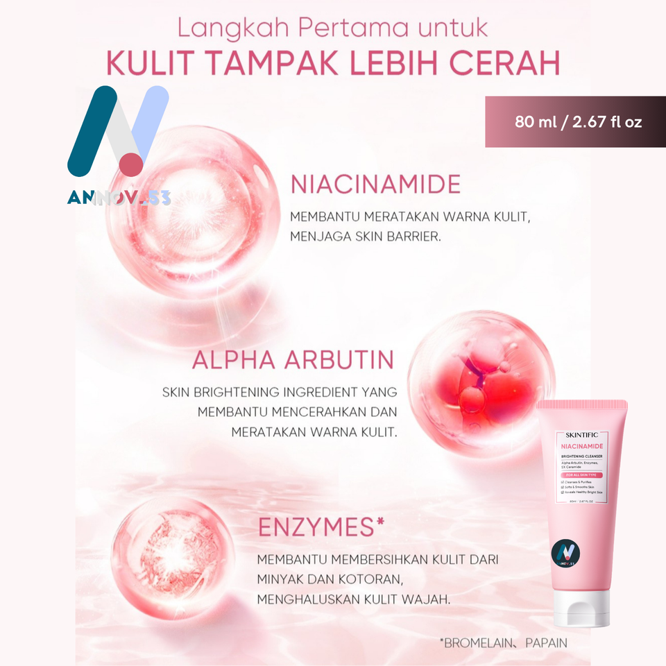 SKINTIFIC Niacinamide Bright Cleanser Facial Wash Antioxidant Radiant ...