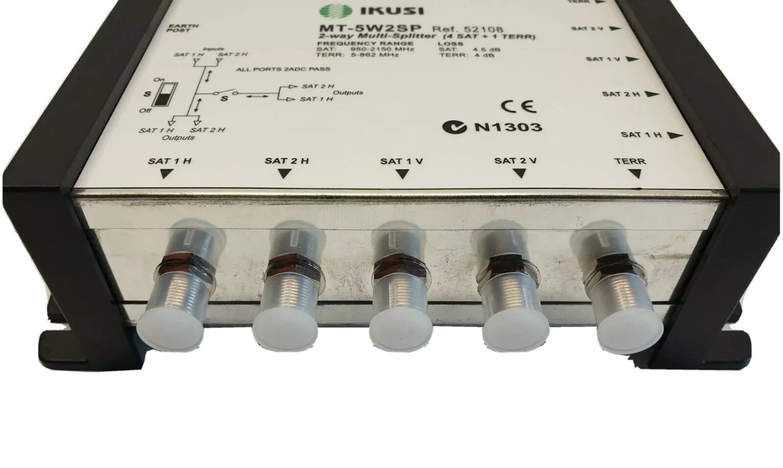 Ikusi MT-5W2SP 52108 Foxtel Approved 2 Way Splitter 4xSAT 1xTER SMATV ...