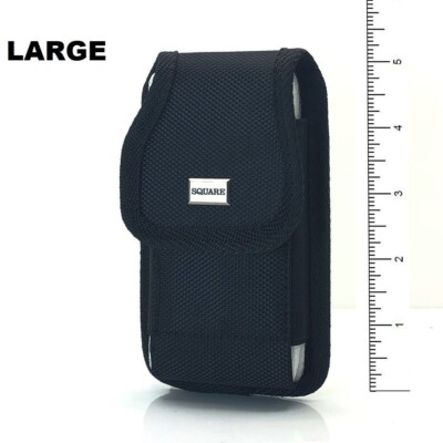 LARGE RUGGED CELL PHONE VERTICAL POUCH WITH METAL CLIP AND BELT LOOP ...