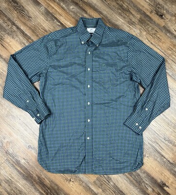 Southern Tide Button Down Shirt Men's M Twill Green Blue Check Classic ...