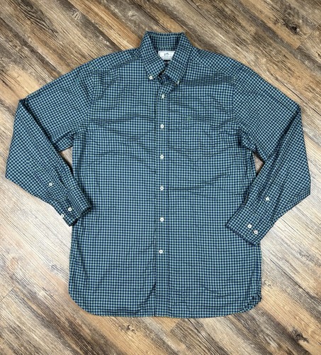 Southern Tide Button Down Shirt Men's M Twill Green Blue Check Classic ...