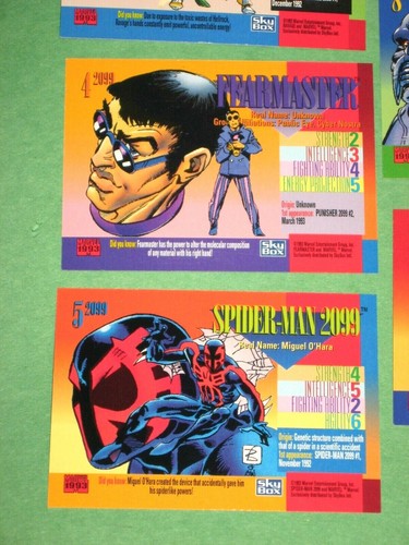 1993 MARVEL UNIVERSE SERIES IV RED FOIL 9 CARD INSERT SET SKYBOX 2099 ...