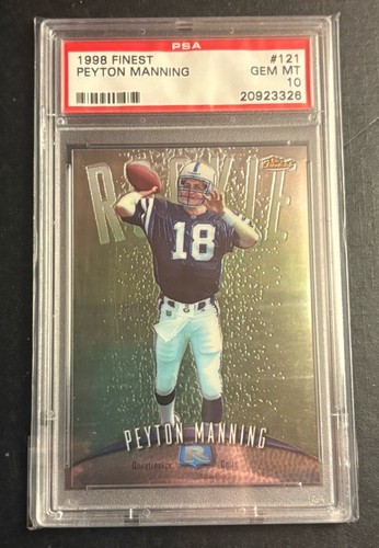 PSA 10 - 1998 Topps Finest PEYTON MANNING Rookie Card RC Indianapolis ...
