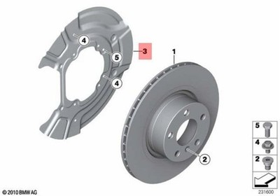 BMW OEM 04-10 X3 Rear Brake-Backing Plate Splash Dust Shield ...